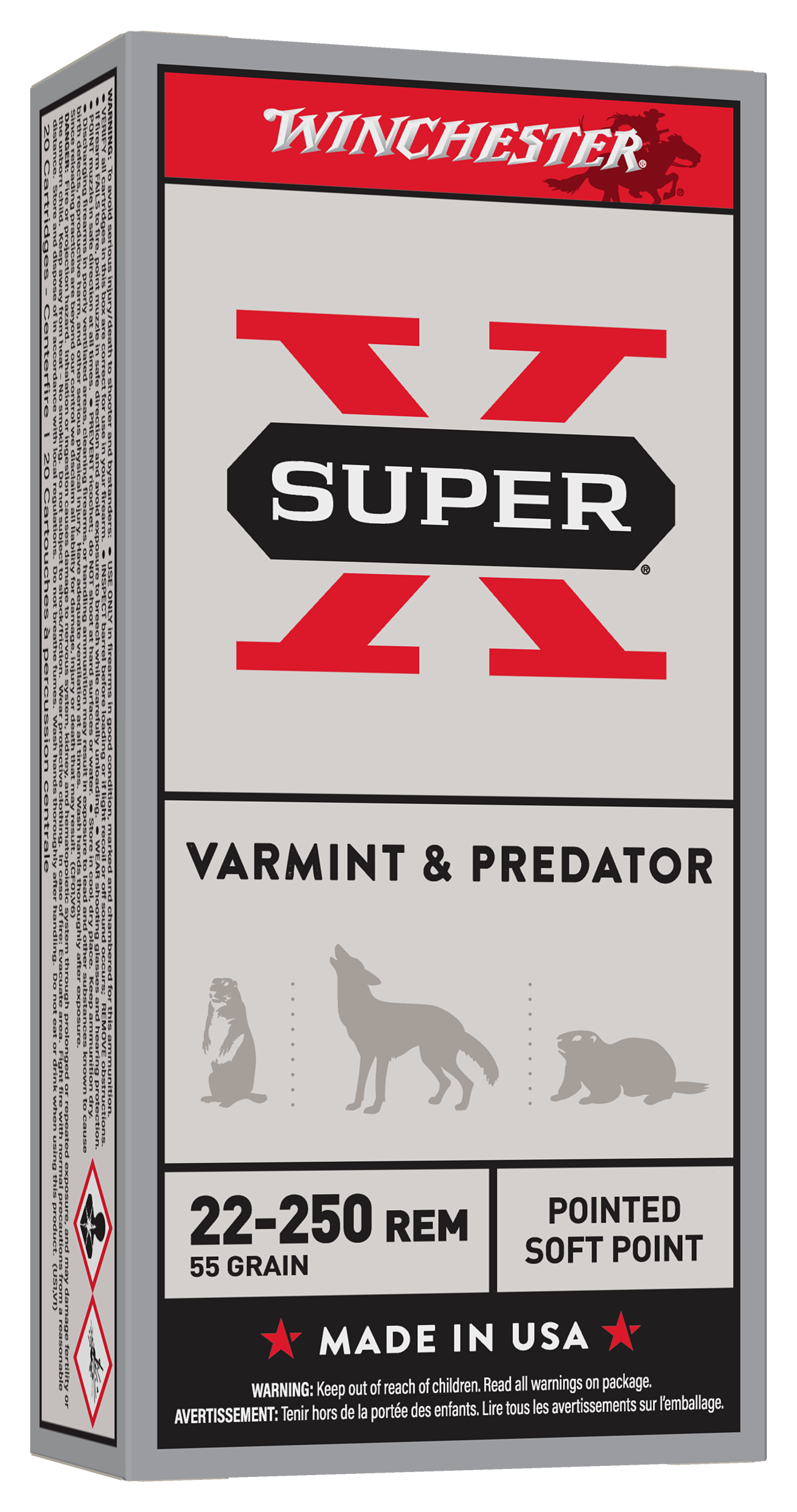 Winchester Super-X .22-250 Remington 55 Grain Rifle Ammo | Bass Pro Shops